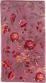 Pip Studio ručníky z bavlněného froté Secret Garden, mauve (Luxusní ručníky z bavlněného froté v designu Secret Garden v barvě mauve)