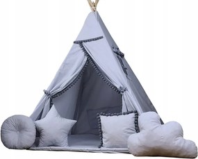Dětský stan TEEPEE (TÝPÍ) SUPERIOR s doplňky - ŠEDÝ