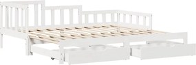 Válenda s přistýlkou a zásuvkami bez matrace bílá 90x190 cm 3302224