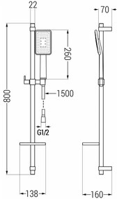 Mexen sprchový set DQ54, černá/chrom, 785544581-17