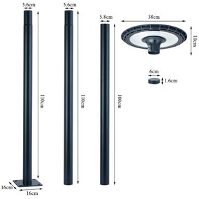 Brilagi - LED Pouliční lampa URBANSPARK LED/120W/230V antracit IP65