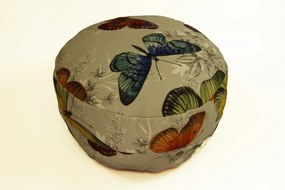 S radostí - vlastní výroba Meditační sedák Motýli Velikost: ∅35 x v12 cm