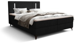 Jednolůžková postel 120 cm Ortega Bonell (černá) (s roštem, s úl. prostorem) (s LED osvětlením). 1082612