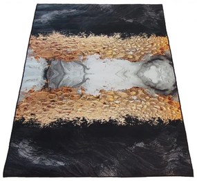 Moderní kusový koberec BLACK and GOLD N 13 Abstraktní černý zlatý Rozměr: 160x220 cm