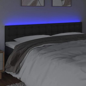 Čelo postele s LED černé 160x5x78/88 cm umělá kůže 3121708