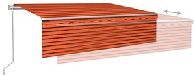Automatická zatahovací markýza s roletou 6 x 3 m oranžovo-hnědá,  3069370