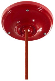 creative cables Závěsná lampa s textilním kabelem a barevnými detaily z porcelánu Barva: Červená