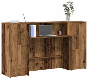 Recepční stůl starého dřeva 180x50x103,5 cm kompozitní dřevo 3324212