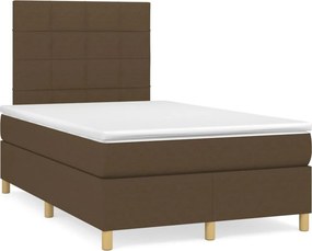 Box spring postel s matrací tmavě hnědá 120x200 cm textil 3142324