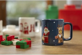 Tmavě modrý keramický dětský hrnek 300 ml Christmas Minifigures – LEGO®