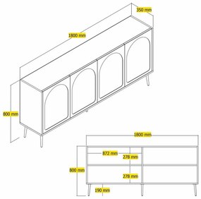 Skříňka Lyon White and Gold