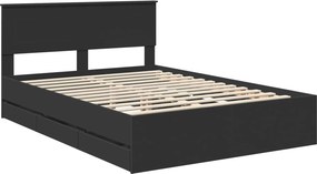Rám postele se zásuvkou Černá 150 x 200 cm Inženýrské dřevo 3407971