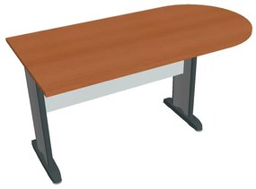 Stůl jednací oblouk 160 cm - Hobis Cross CP 1600 1 Dekor stolové desky: třešeň, Dekor lamino podnože: šedá, Barva nohou: černá