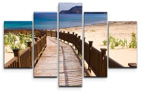 Sablio Obraz - 5-dílný Chodníček na pláž - 125x90 cm