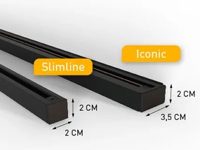 Moderní kolejnicový systém s 10 reflektory tmavě bronzový 1-fázový - Slimline Uzzy