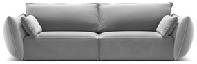 Světle šedá sametová pohovka 208 cm Vanda – Mazzini Sofas