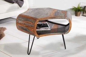 Designový konferenční stolek Lorelei, 70 cm, sheesham, šedý