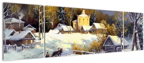 Obraz - Zimní městečko (170x50 cm)