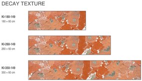 DIMEX | Fototapeta do kuchyně Rozbitá zed KI-260-149 | 260 x 60 cm | oranžová, šedá