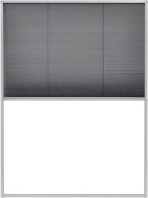 Plisovaná okenní síť proti hmyzu, hliník, 60x80 cm 142610