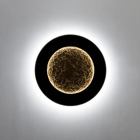 Nástěnné svítidlo LED Luna Piena, hnědočerná/zlatá, Ø 80 cm