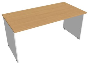 Stůl pracovní rovný 160 cm - Hobis Gate GS 1600 Dekor stolové desky: buk, Dekor lamino podnože: bílá