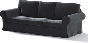 Potah na pohovku IKEA Ektorp 3-místná rozkládací, NOVÝ MODEL 2013 barva černá látka lesklé, sametová