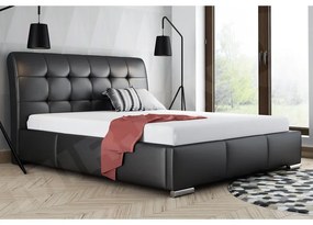 Čalouněná manželské postel Pilatus, Rozměr postele: 140x200, Barva:: ekokůže Soft 011 (černá) Mirjan24 5902928211085