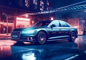 Postershop Fototapeta vliesová: Car Audi city neon - 152,5x104 cm