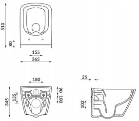 Cersanit S701-405-ECO - Závěsné WC s prkénkem CITY keramika/bílá