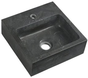 Sapho, BLOK kamenné umyvadlo 30x10x30 cm, černý Antracit, 2401-29