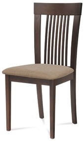 Jídelní židle BC-3940 Barva ořech, látkový béžový potah