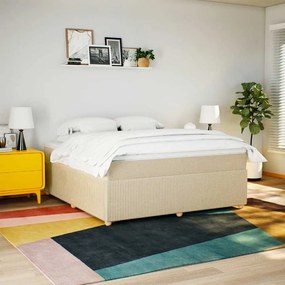 Box spring postel s matrací krémová 180x200 cm textil 3285593