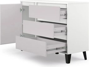 Komoda Borg 1d3s bílá / kašmír