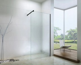 Mexen sprchová zástěna WALK-IN, 6mm sklo, 50cm, černý profil, čiré sklo, 850-050-000-70-00