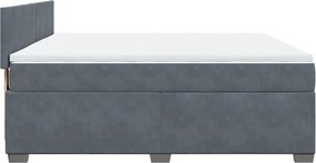 Box spring postel s matrací tmavě šedá 180x200 cm samet 3288673