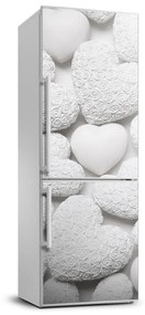 Wallmuralia Nálepka tapeta na ledničku Bílé pozadí srdce 60x180 cm