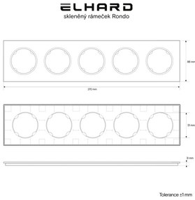 Elhard Skleněný pětirámeček Rondo Glass, bílý RG3105W