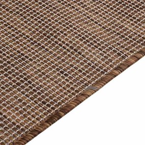 Venkovní hladce tkaný koberec 100x200 cm hnědá 340787