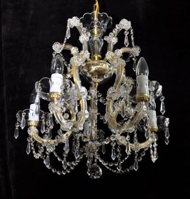 5 flames Maria Theresa crystal chandelier with cut crystal pears