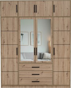 STO Šatní skříň KOS D4 196 cm, Dub Artisan