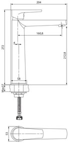 Cersanit Moduo - vysoká umývadlová batéria, chróm, S951-363