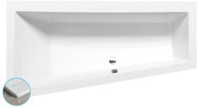 Polysan Andra L Slim 170 x 90 cm vana asymetrická akrylátová levá 81111S