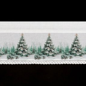 KRÁTKÁ VÁNOČNÍ ZÁCLONA NA PÁSCE XMAS9 150X30 CM VZOROVANÁ