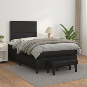 Box spring postel s matrací černá 120 x 200 cm umělá kůže