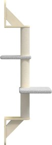 Nástěnné škrabadlo pro kočky se sloupkem světle šedé 108 cm 172411