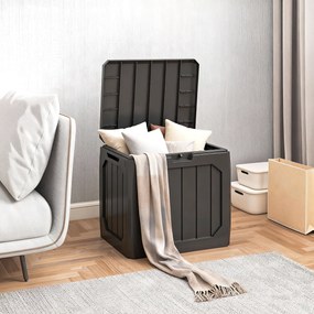 Outsunny plastový zahradní úložný box o objemu 121 l, venkovní úložný box s uchy, černý
