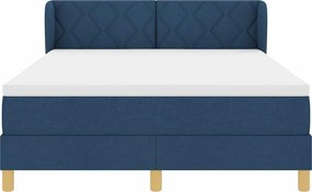 Postel s boxspringem s čelo Modrá 140 x 200 cm textil 3340282