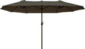 Outsunny Dvojitý Slunečník 455 x 265 cm, UV Ochrana Slunečníku s Ručním Kolečkem, Slunečník na Balkon, Plážový Slunečník Odolný proti Větru, Ochrana p