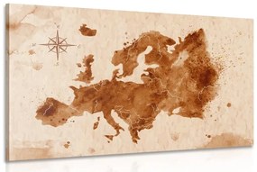 Obraz retro mapa Evropy - 120x80 cm